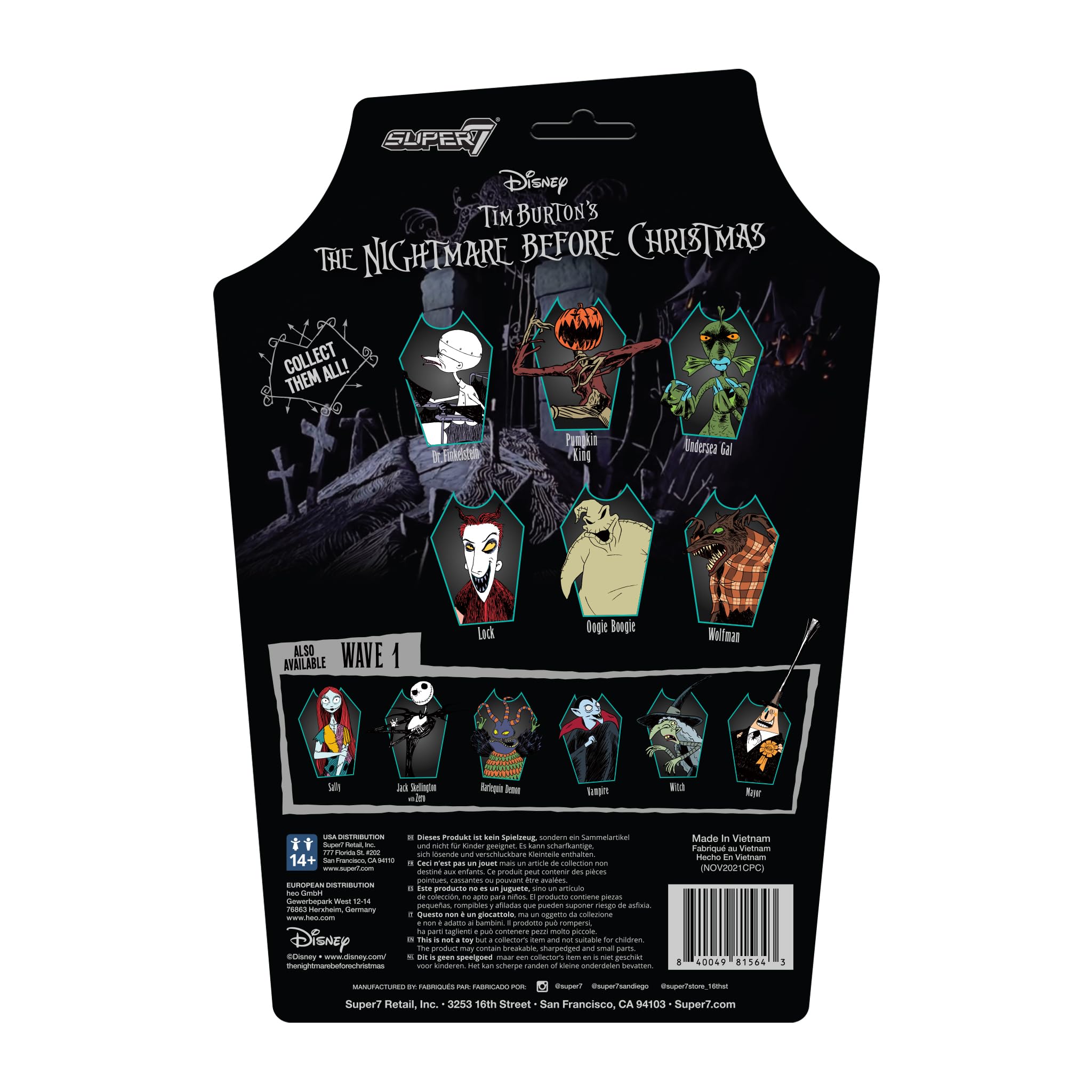 Super7 Tim Burton's The Nightmare Before Christmas Oogie Boogie - 3.75" Disney Action Figure with Accessory Classic Movie Collectibles and Retro Toys