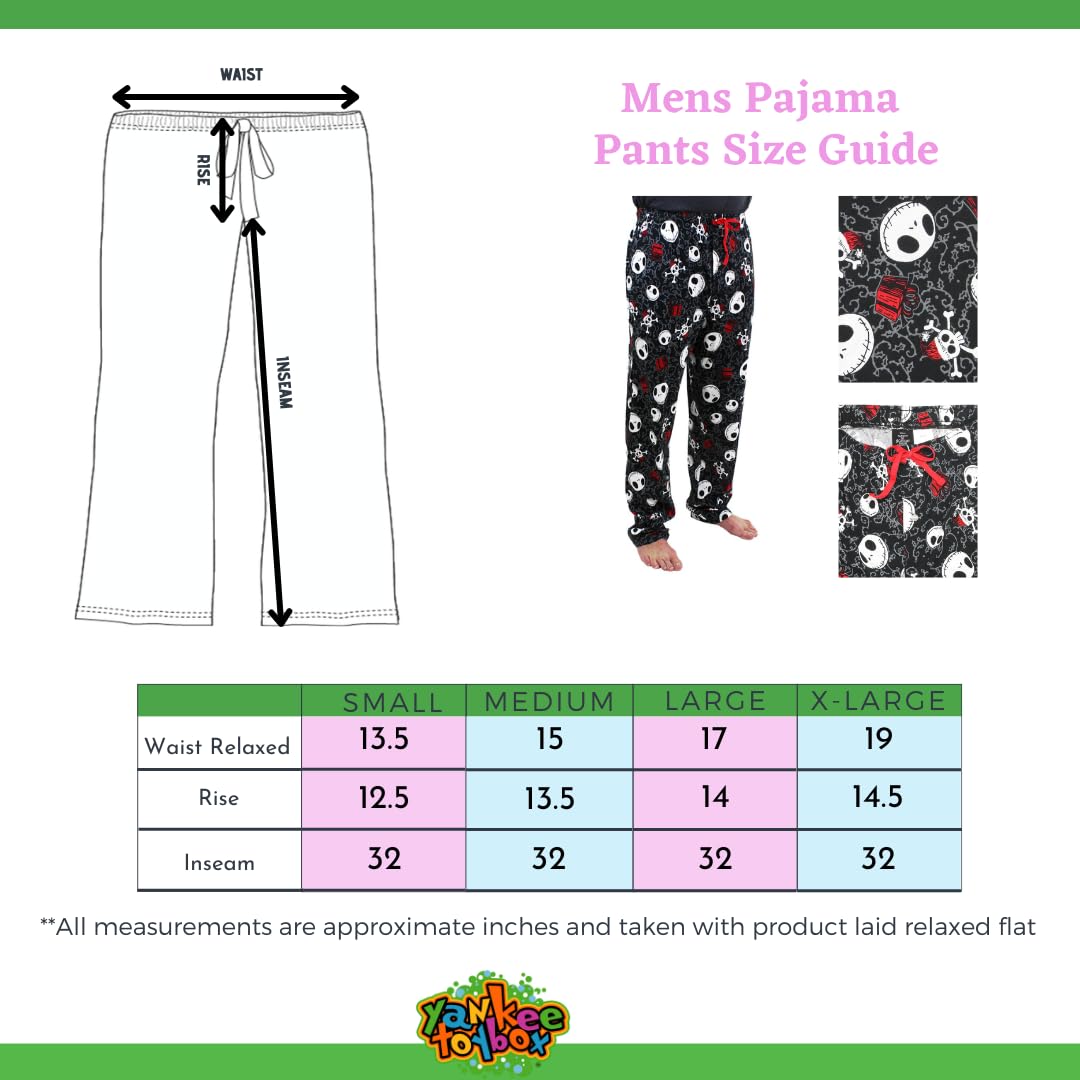 Disney Nightmare Before Christmas Jack Skellington Mens Holiday Lounge Pajama Pant (Large, Black)