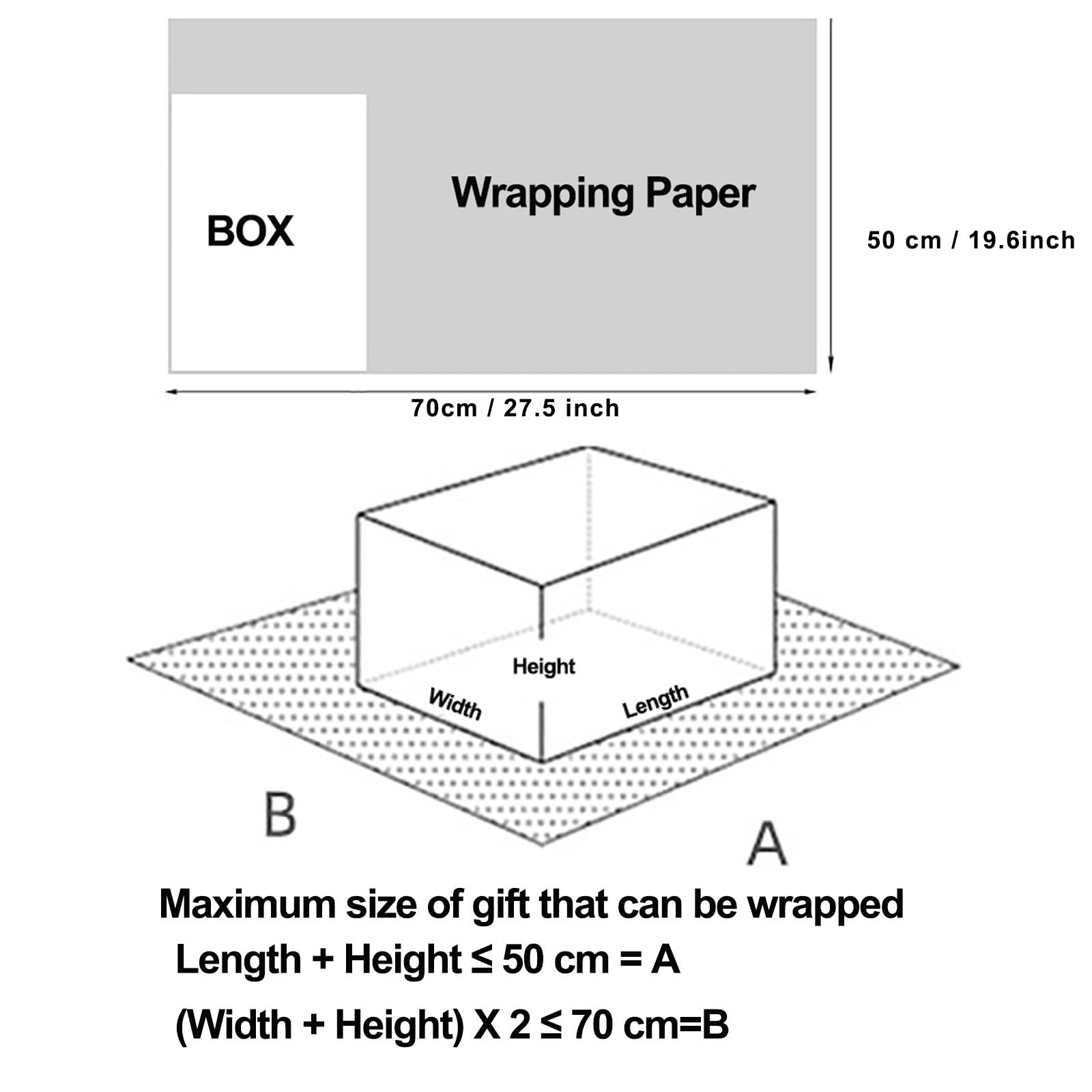 Buperor Black 28 Feet Gift Wrapping Paper Roll,Wedding Christmas Halloween Happy Birthday Gift Wrap,17 inches x 28 Feet Art Paper
