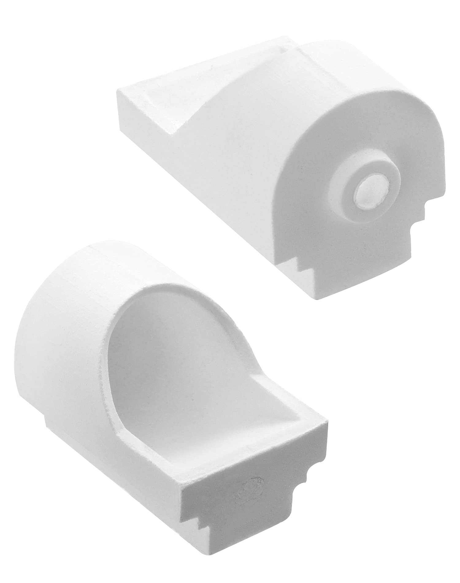 QWORK Centrifugal Casting Crucible, 2 Pack Zirconia Casting Cup Machine Crucible Hooded for Dental Lab, Over 200 Times of Use