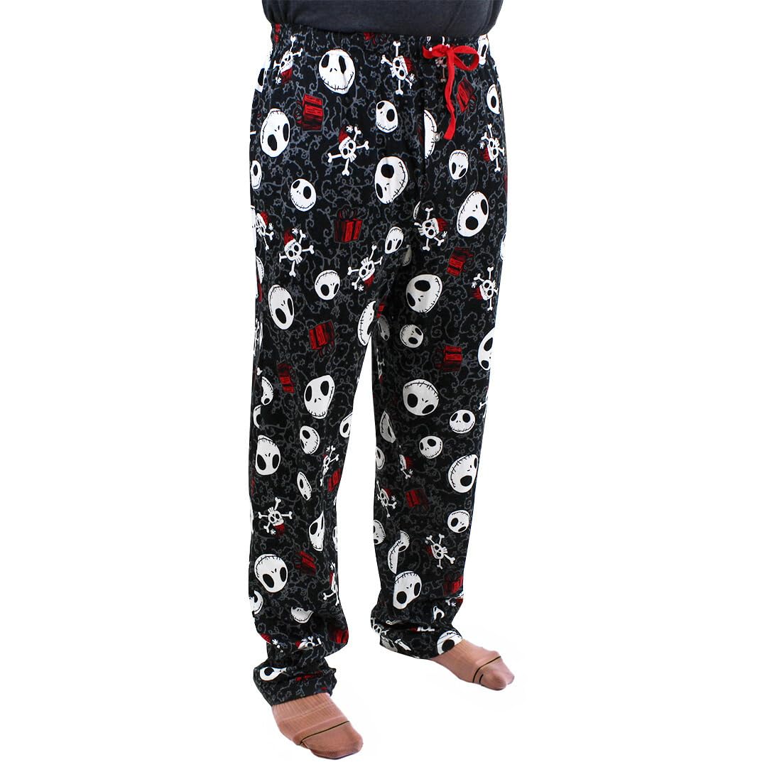 Disney Nightmare Before Christmas Jack Skellington Mens Holiday Lounge Pajama Pant (Large, Black)