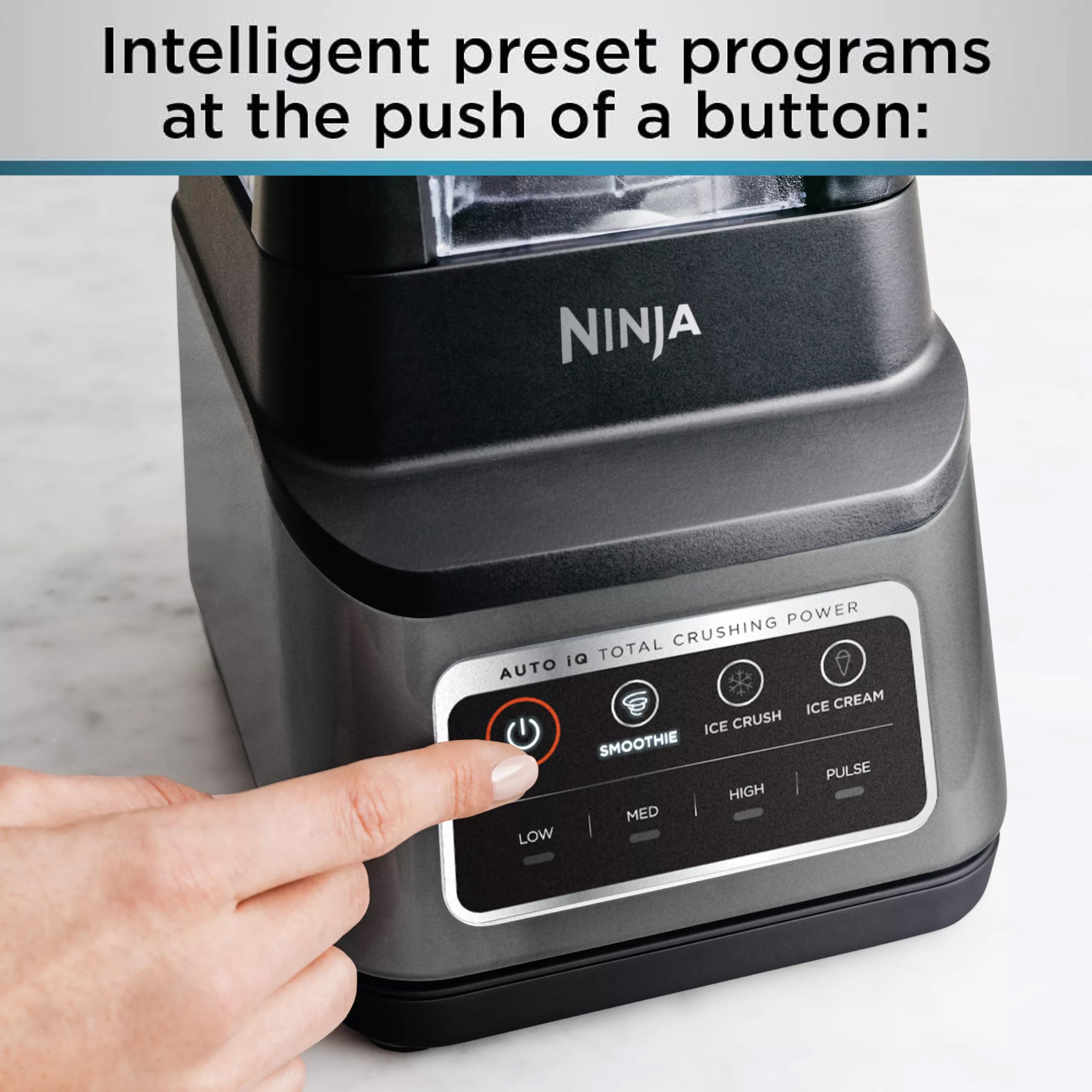 Ninja BN701 Professional Plus Bender, 1400 Peak Watts, 3 Functions for Smoothies, Frozen Drinks & Ice Cream with Auto IQ, 72-oz.* Total Crushing Pitcher & Lid, Dark Grey