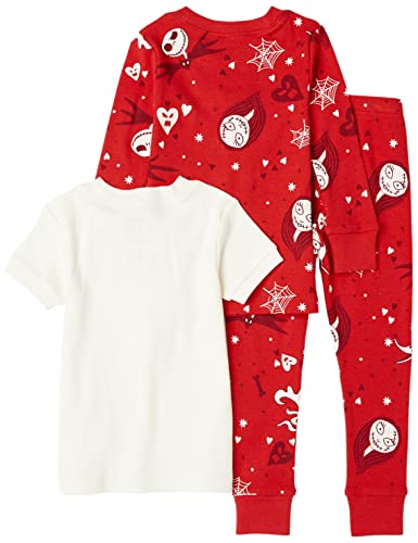 Amazon Essentials Disney | Marvel | Star Wars Baby Boys' Snug-Fit Cotton Pajama Sleepwear Sets, Pack of 3, Nightmare Valentine - Kids, 18 Months