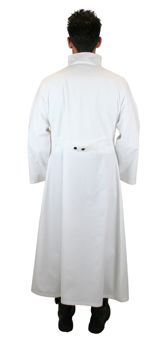 Historical Emporium Men's Cotton Twill Mad Scientist Howie Lab Coat, Victorian Steampunk Halloween Costume Cosplay S White