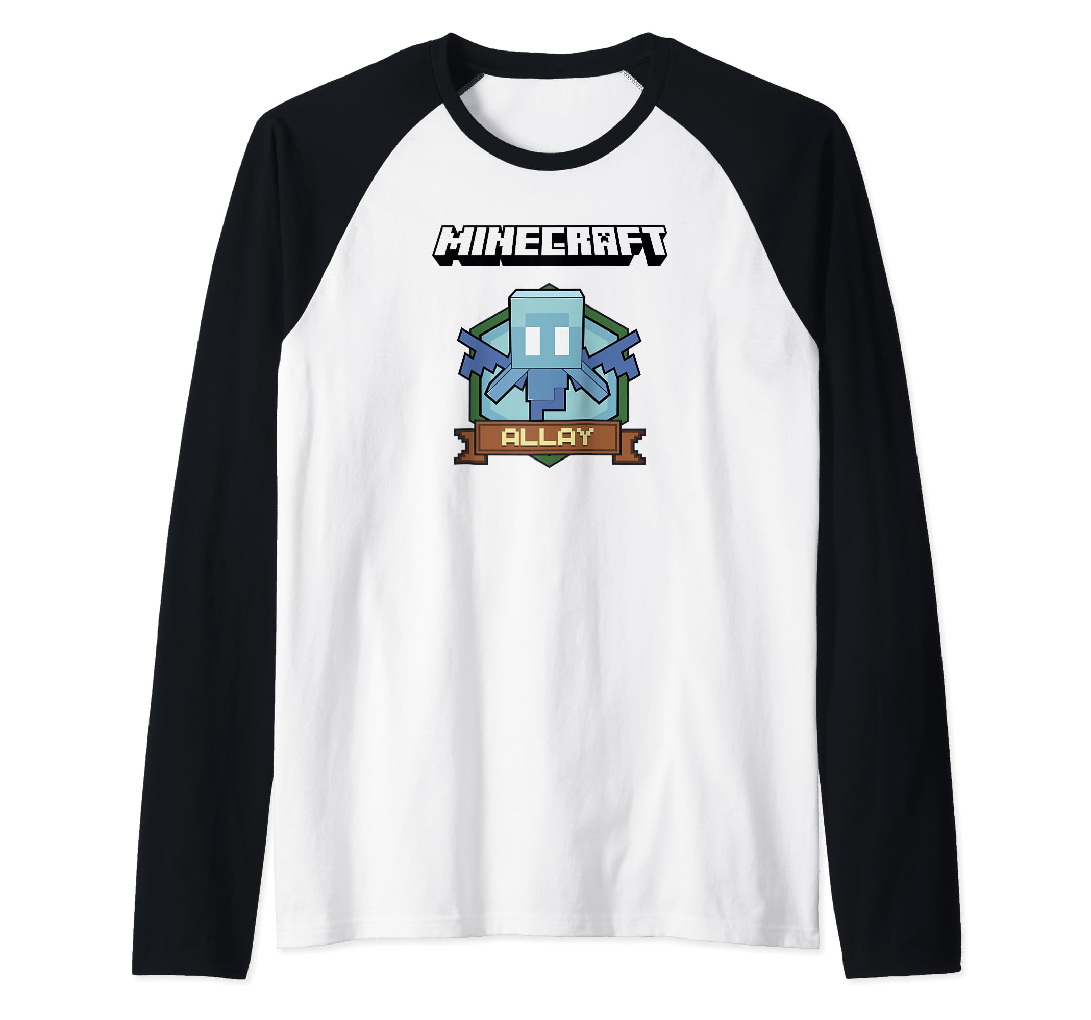 Minecraft Allay Badge Simple Logo Raglan Baseball Tee