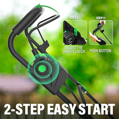 SOYUS Lawn Mower, 13-Inch 20V Electric Lawn Mowers Cordless with Brushless Motor, 5-Position Height Adjustment, Includes 30L Collection Bag, 4.0Ah Battery and Charger