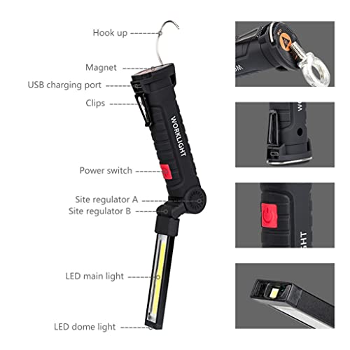 LED Flashlight Portable USB Working Light Torch Lanterna Hanging Lamp