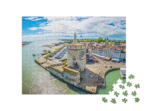 Seaside of La Rochelle Dominated by Tour De La Lanterne &... Jigsaw Puzzle Jigsaw Puzzle with 500 Pieces