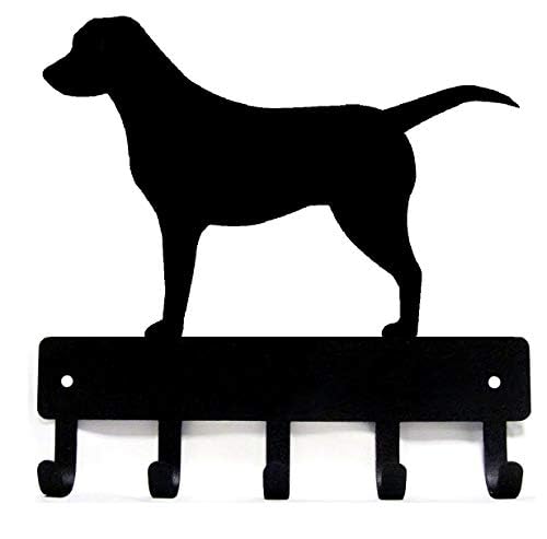 The Metal Peddler Labrador Retriever Key Holder for Wall - Small 6 inch Wide with 5 Hooks - Made in USA