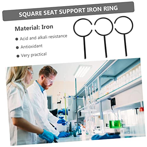 ULTECHNOVO 3pcs Experimental Instrument Accessories Lab Support Rings Metal Brackets Stainless Steel Lab Closed Ring Flask clamp Trumpet Accessories Labs Iron Ring Test Tube clamp Large