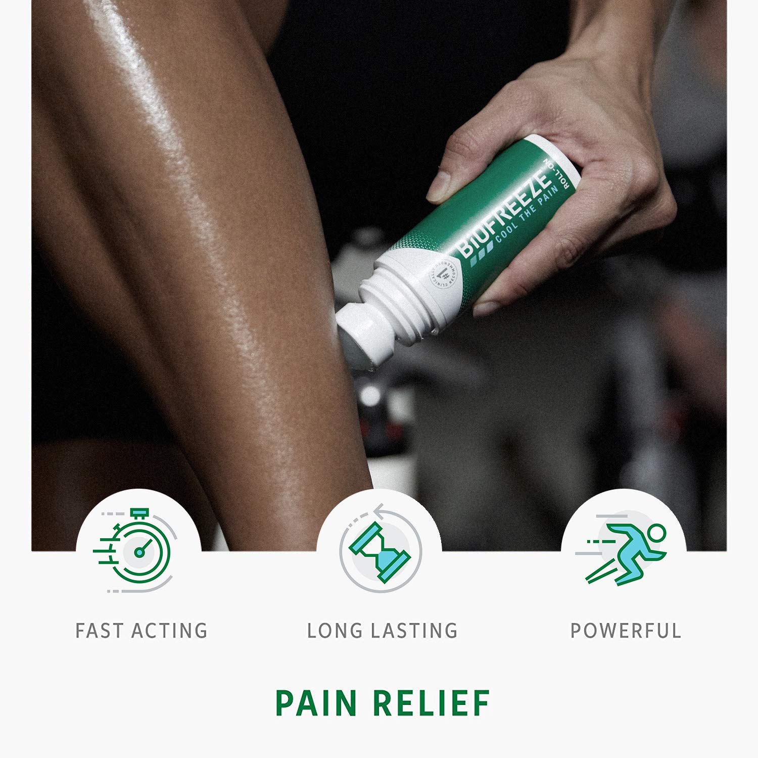 Biofreeze Pain Relief Roll-On, 3 oz. Colorless Roll-On, Fast Acting, Long Lasting, & Powerful Topical Pain Reliever, Pack of 4