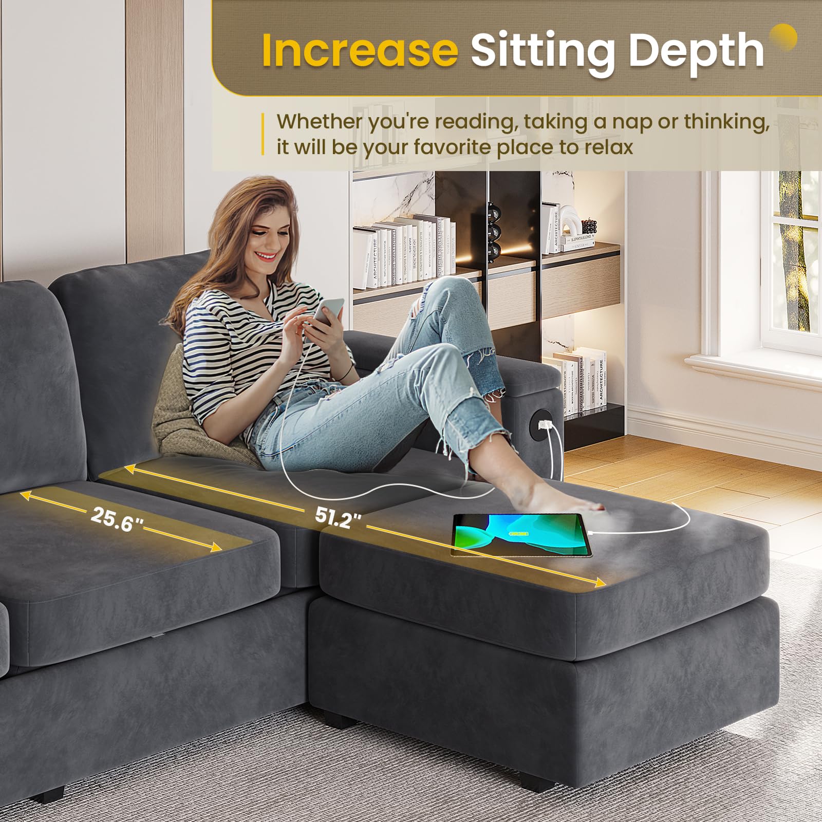 Sectional Couch for Living Room Furniture Set