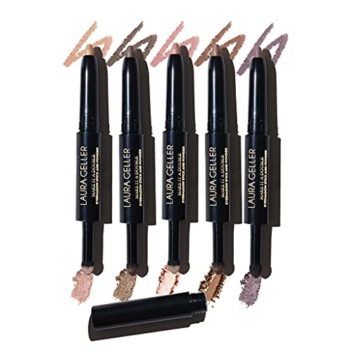 LAURA GELLER NEW YORK Make It A Double Eyeshadow - Cream Eye Shadow Stick and Matching Powder, Brandy