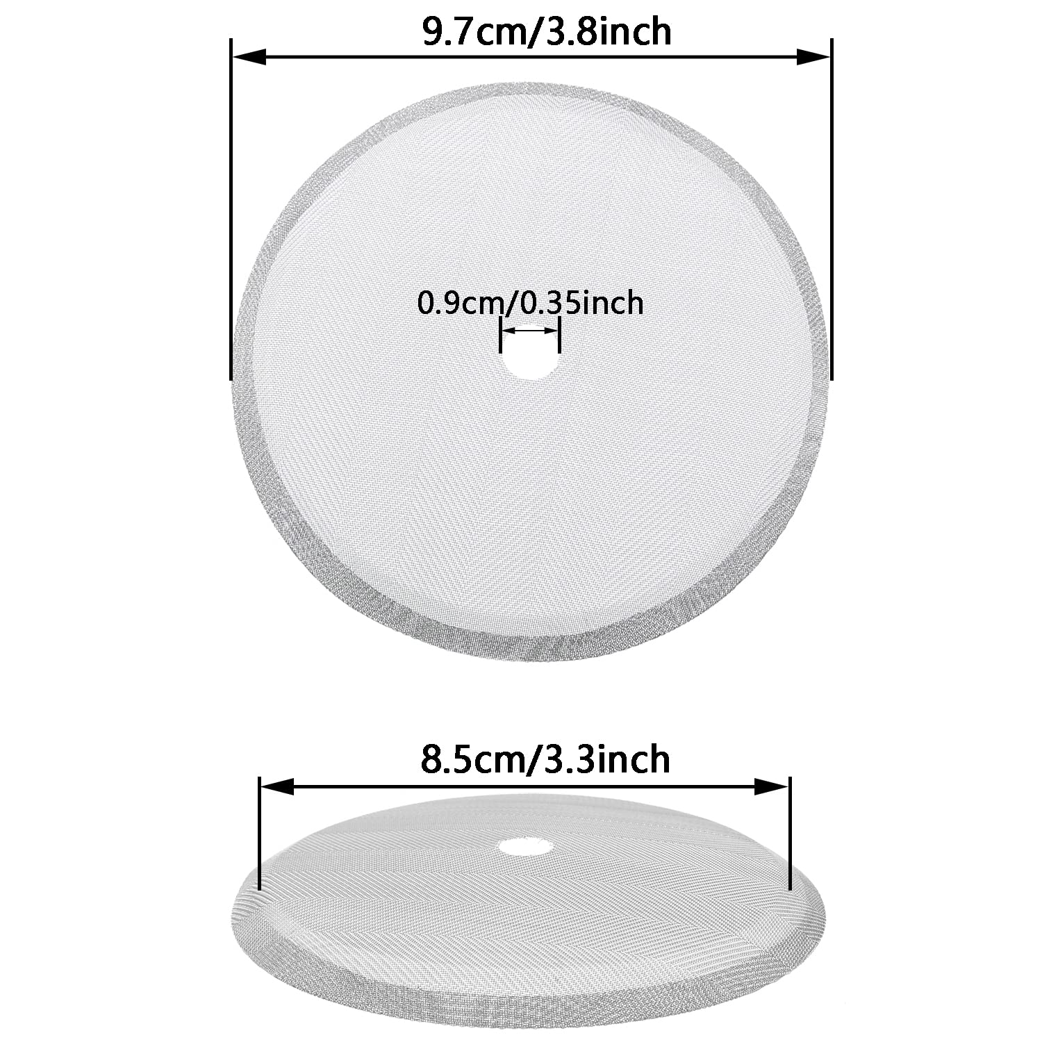 MTQY 6pcs French Press Replacement Filter Screen 3.8 inch 0.35 inch Hole Stainless Steel Coffee Filter Mesh for French Press Coffee Makers