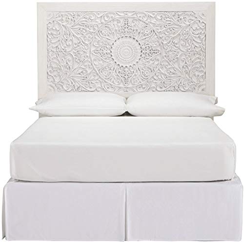 Signature Design by Ashley Paxberry Boho Chic Panel Adjustable Headboard ONLY, Full, Whitewash