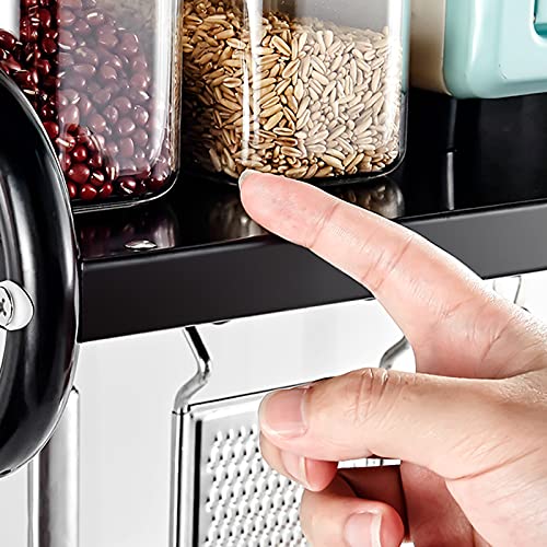 MKYOKO Microwave Storage Rack Hanging Wall-Mounted Microwave Oven Rack Stand,Kitchen Storage Shelf Microwave Oven Rack, Multifunction Stainless Steel Wall-Mounted Shelves,Spice Jar Rack Oven Holder/B