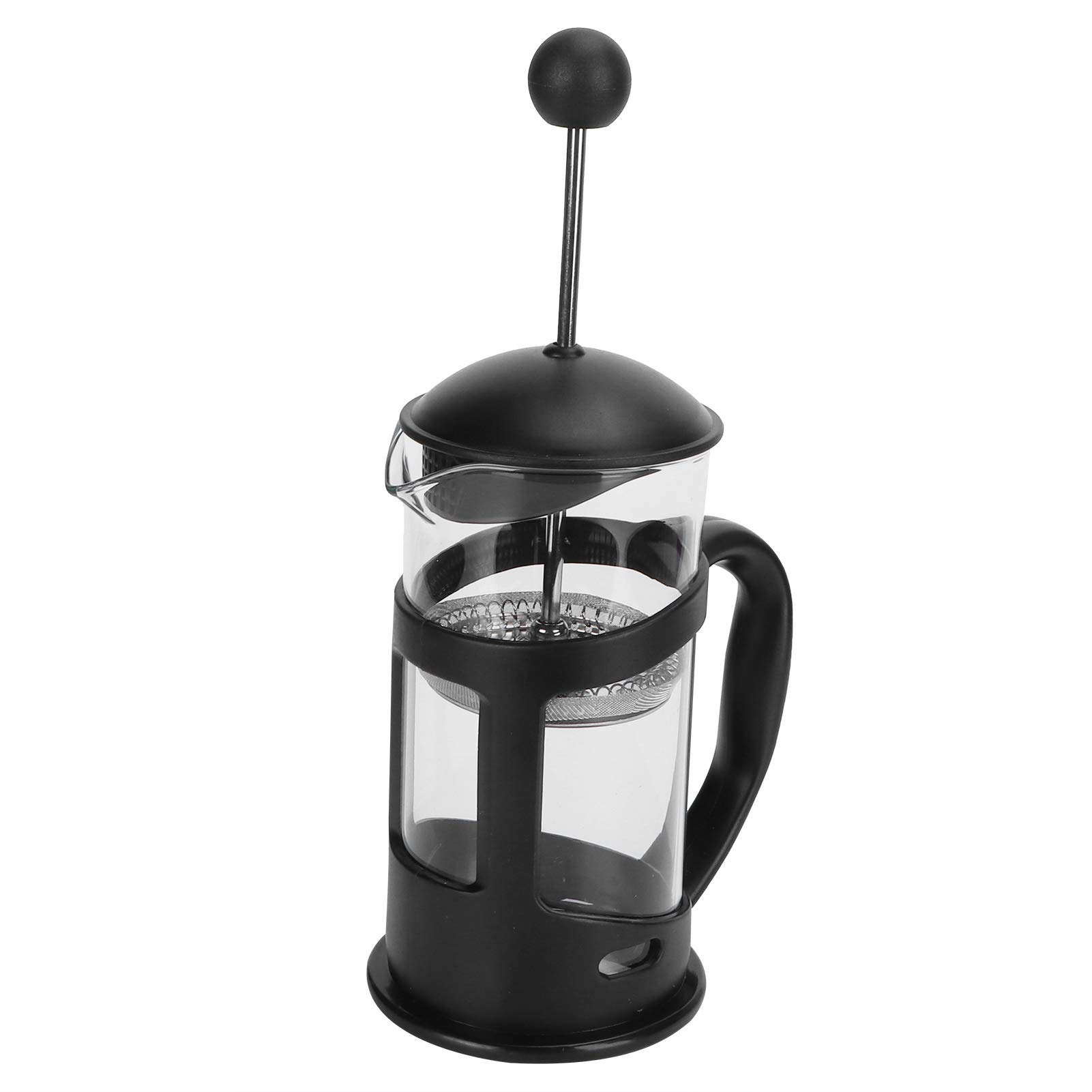 KUIKUI French Press Coffee Maker, Espresso Tea and Coffee Maker, High Temperature Resistant Borosilicate Glass Coffee Press Teapot for Camping Travel Gifts, Black (1000ml)