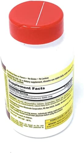 Kirkland-Signature Vitamin B12 5000 Mcg, Supplements,300 Tablets-Support More Quick Dissolve,Cherry Flavor