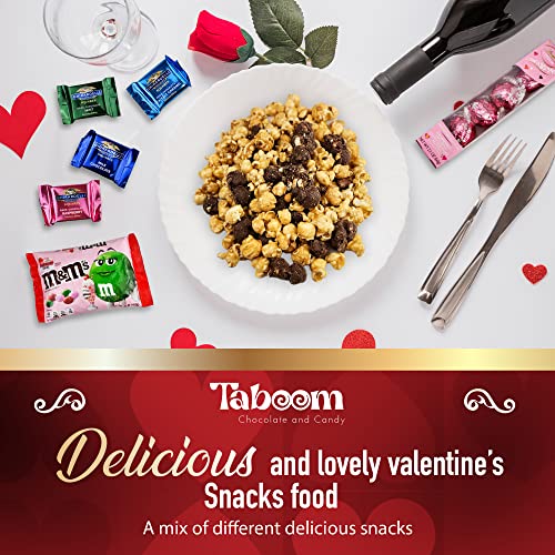 Mother's Day Candy Chocolate Gift Box – Deluxe Edition Valentines Chocolate with Harry David Popcorn, Ghirardelli Lindt Strawberry Cream Truffles, M and M White Chocolate Strawberry Shake Heart Box