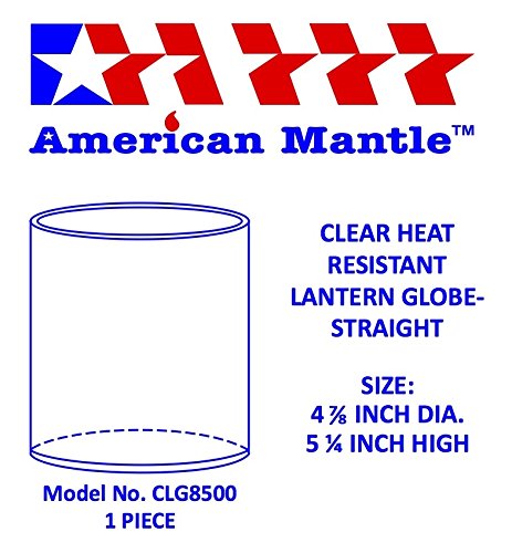 American Mantle Clear Straight Lantern Globe: CLG8500 (Replacement for CLMN R690B048C)