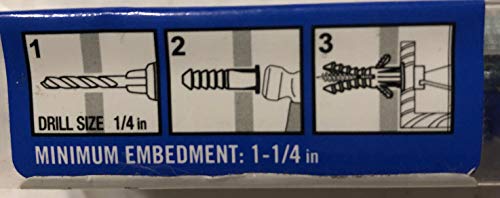 Everbilt #10-12 x 1-1/4" Blue Plastic Ribbed Plastic Anchor with Screws (7 Pack)