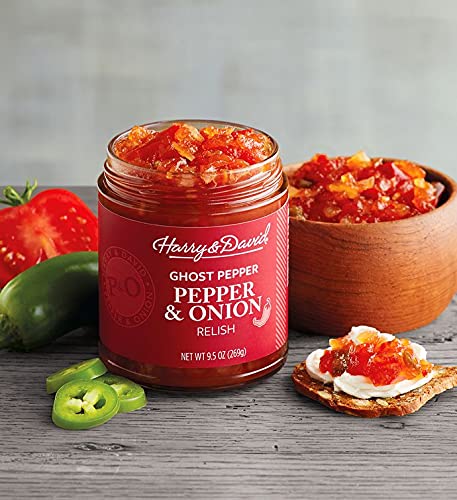 Al Amin Foods Harry and David Ghost Pepper and Onion Relish 2 Glass Jars Net Wt 9.5 (269g) each., Red