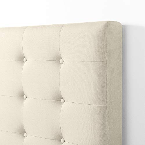 Zinus Ibidun Upholstered Button Tufted Platform Bed/ Mattress Foundation/ Easy Assembly/ Strong Wood Slat Support, Queen, Beige