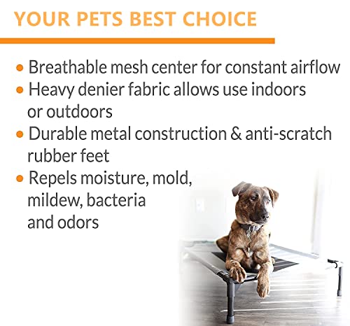 KINAMADE Elevated Pet Bed,Cooling Pet Cot for Large Medium Small Dog/Cat-Portable for Camping,Durable Frame with Breathable Mesh-Good for Summer Beach Sunbathing