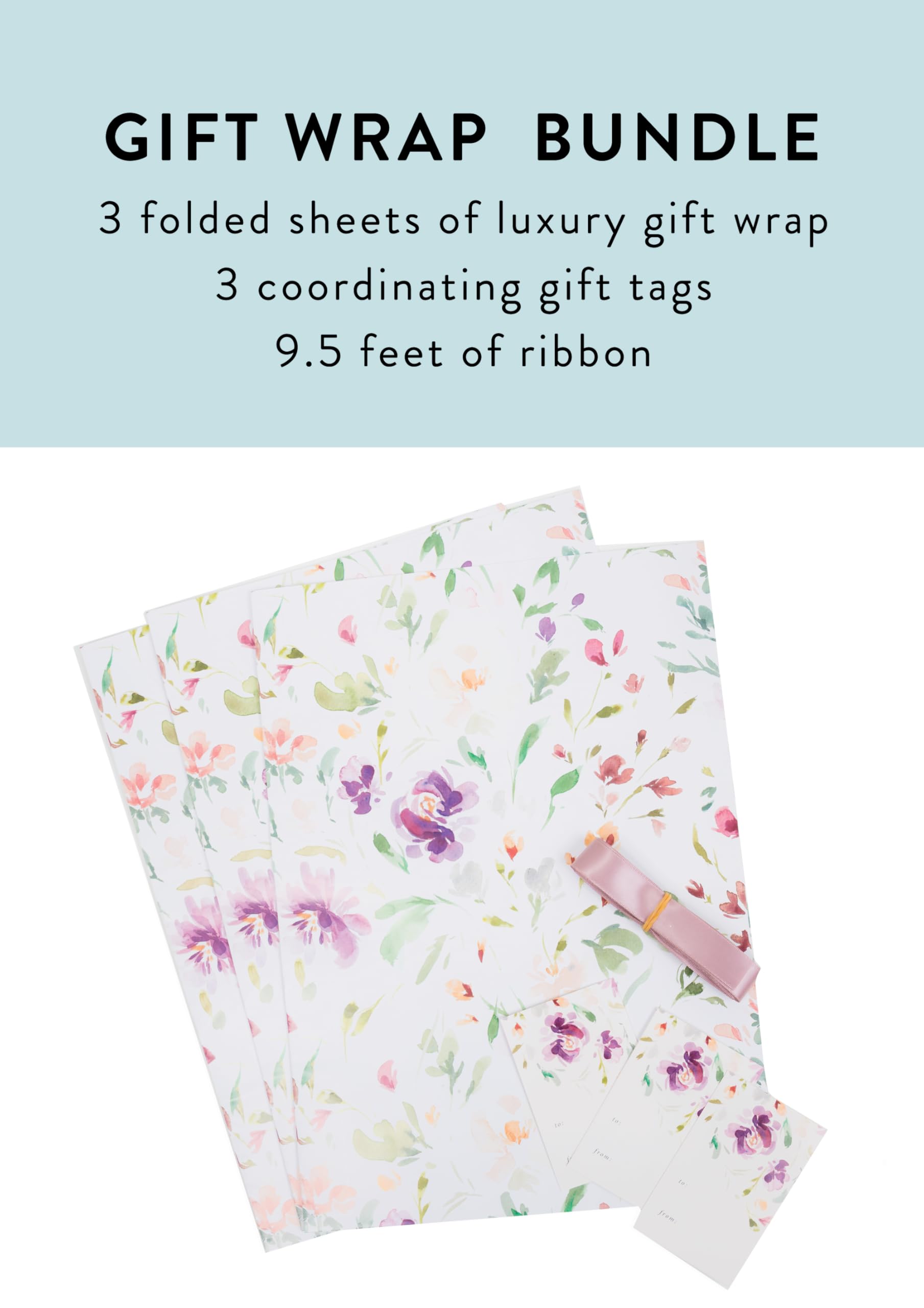 Itsy Belle Studio Fall Wedding Wrapping Paper and ribbon set with tags - Fall wrapping paper, Purple Flower wrapping paper sheets, Boho Baby Shower wrapping paper birthday girl, Fall Bridal Shower