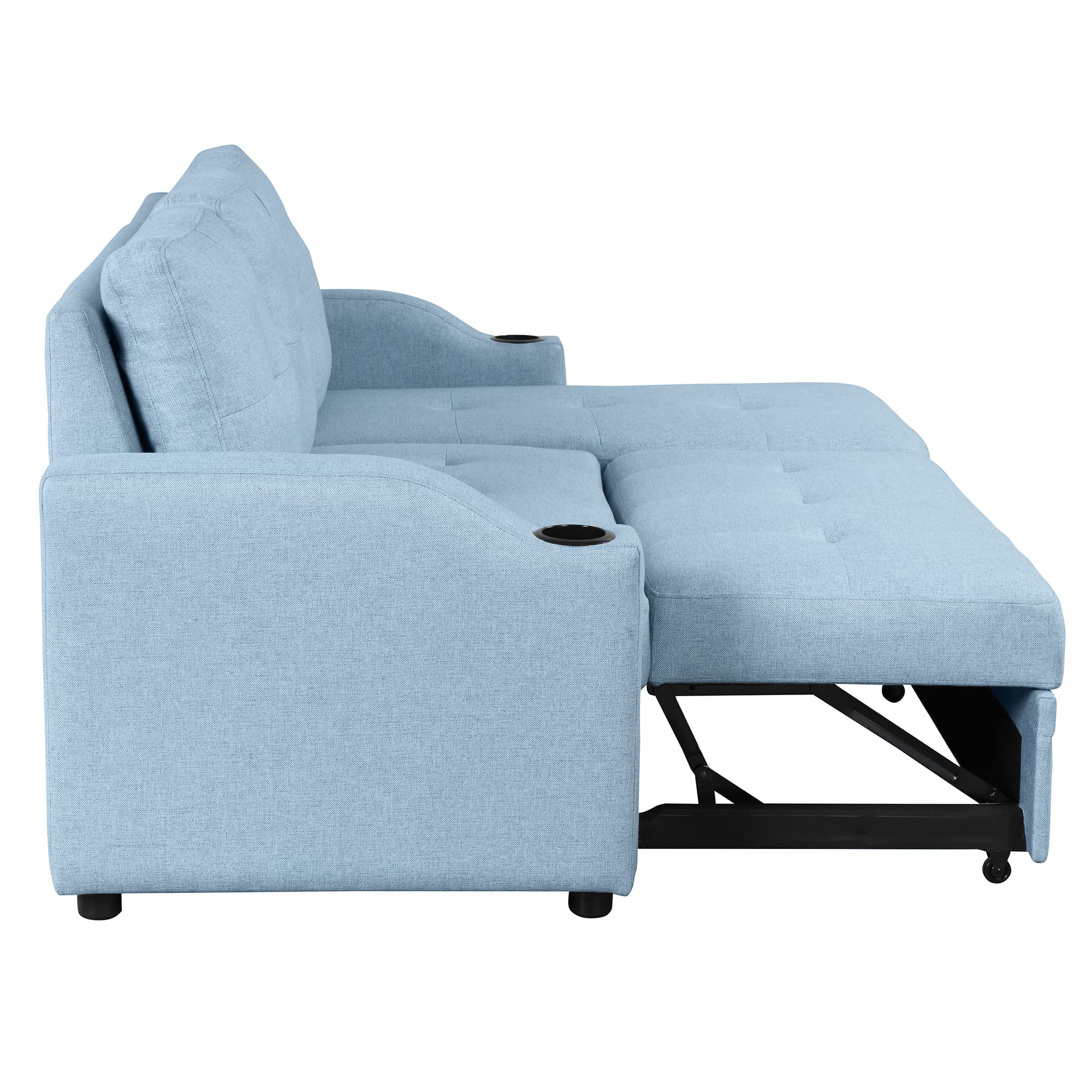 Reversible Pull-Out Sleeper Sectional Sofa Bed,Convertiable Padded Upholstery L-Shaped Corner Sofá Modular Futon Lounge Recliner Couch with Storage Chaise for Living Room Compact Space Furniture Set