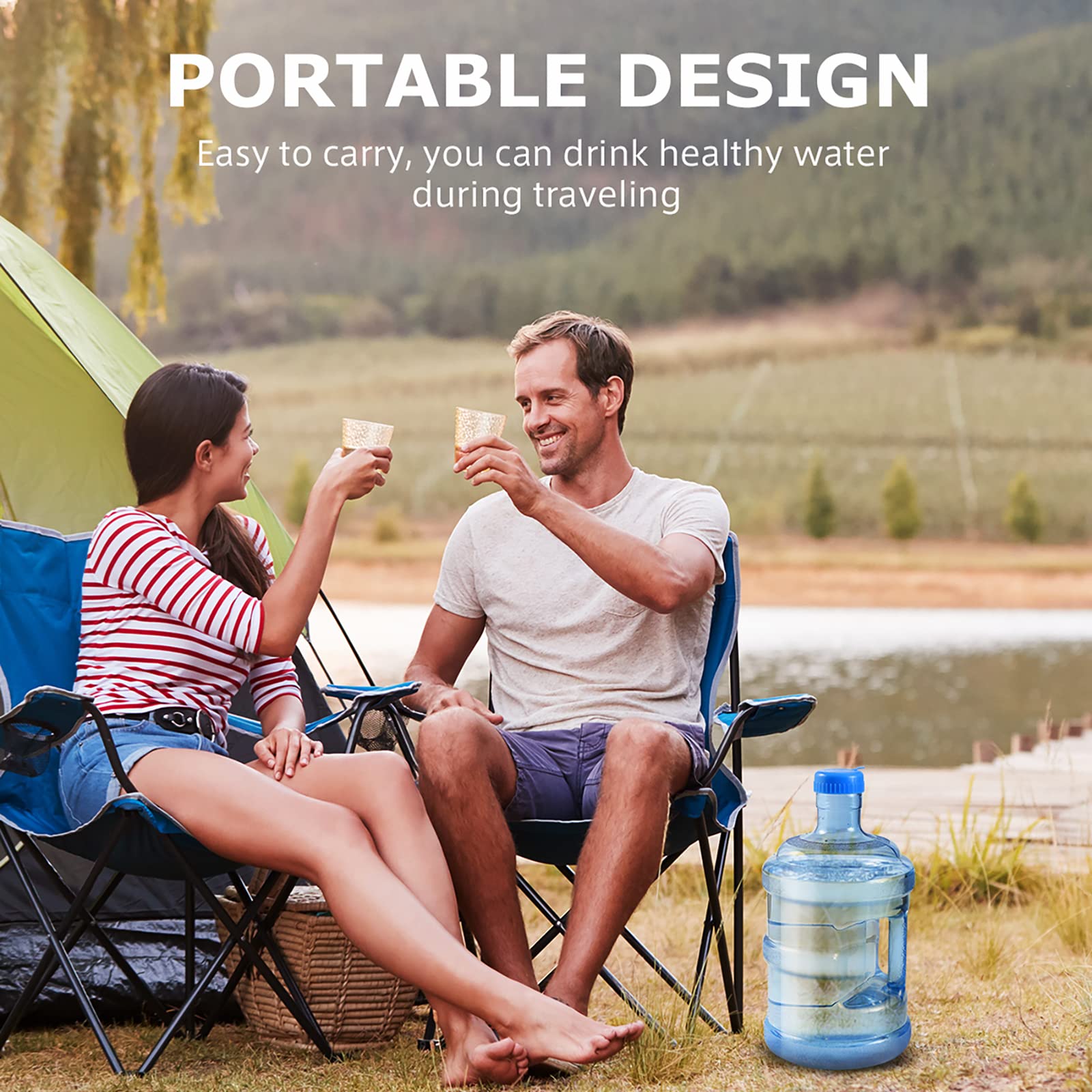 Veemoon Water Gallon Bottle Portable Bucket: 5 Liters Water Bottle with Handle Water Jug for Camping Outdoor Pure Water Container