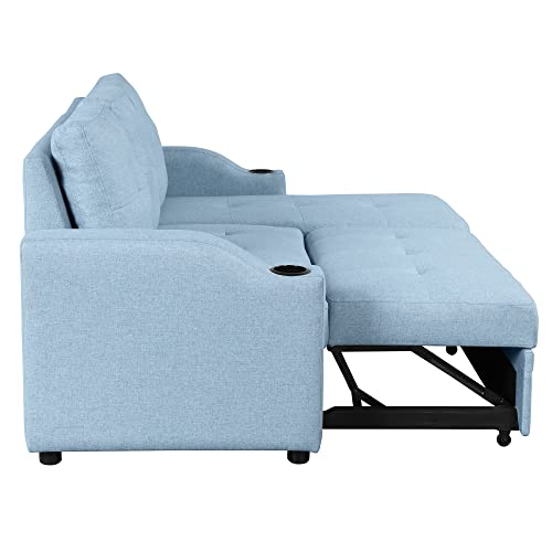 Reversible Pull-Out Sleeper Sectional Sofa Bed,Convertiable Padded Upholstery L-Shaped Corner Sofá Modular Futon Lounge Recliner Couch with Storage Chaise for Living Room Compact Space Furniture Set