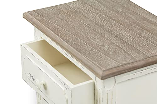 Baxton Studio Anjou Traditional French Accent Nightstand, Medium, White