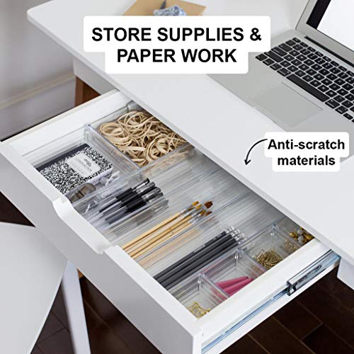 Nathan James Parker Modern Home Office, Small Writing, Computer or Laptop Desk with Drawer, White/Brown