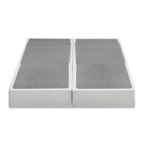 ZINUS No Assembly Metal Box Spring / 9 Inch White Mattress Foundation / Sturdy Metal Structure, Split Queen