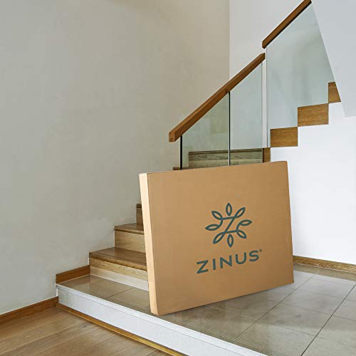 ZINUS No Assembly Metal Box Spring / 9 Inch White Mattress Foundation / Sturdy Metal Structure, Split Queen