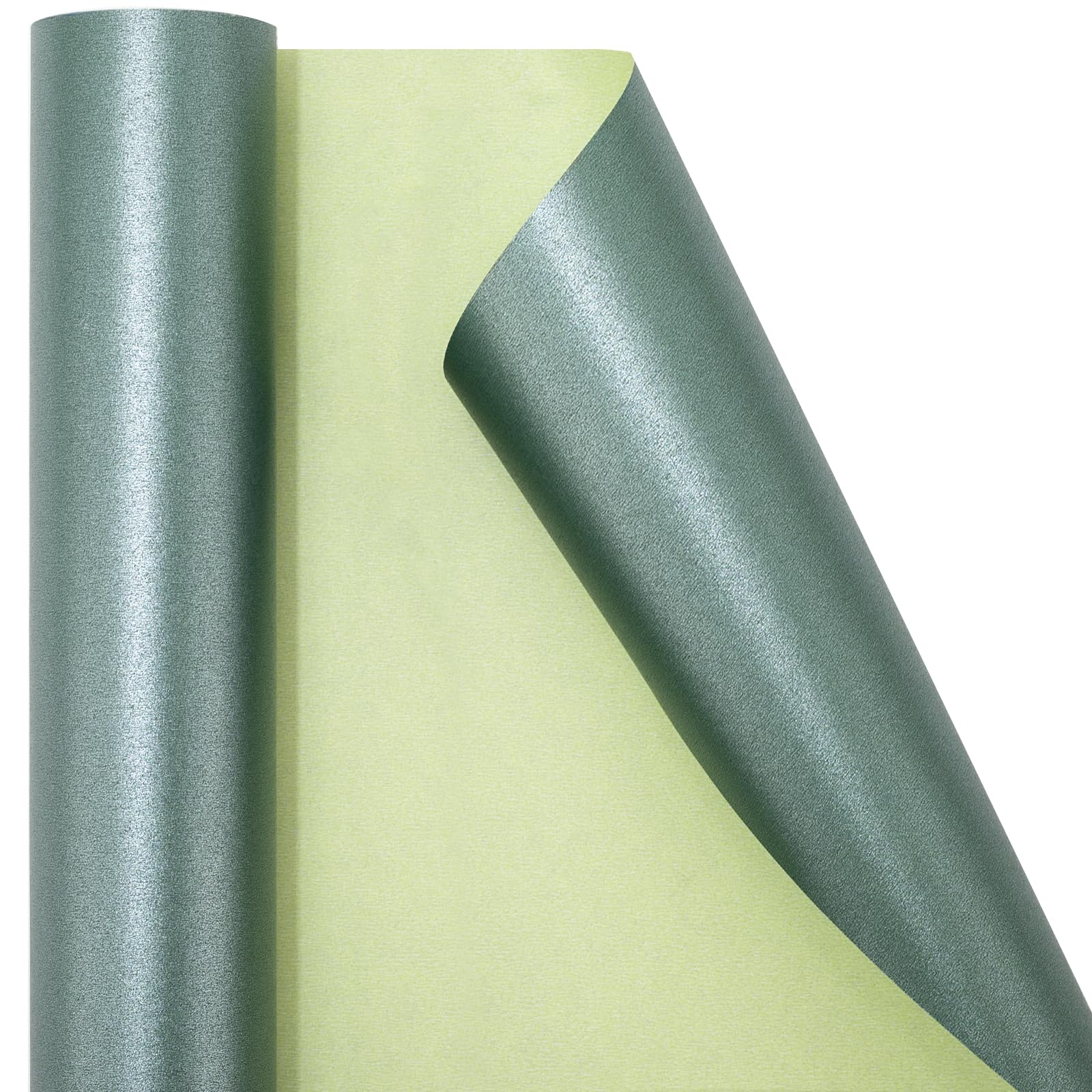 Flyhill Dark Green Jumbo Wrapping Paper-30in*32.8ft(81.78sq.ft.ttl-Solid Color with Pearly-Luster Gift Wrap for Christmas,Birthday,Wedding,St. Patrick's Day