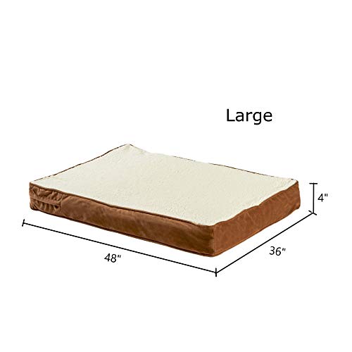 Happy Hounds Oscar Orthopedic Large (48 x 36 in.) Mocha Rectangle Pillow Style Dog Bed