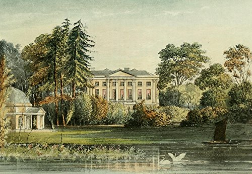 Posterazzi Repository of Arts 1817 Hampton House Garrick's villa Poster Print by J. Gendall, (24 x 36)