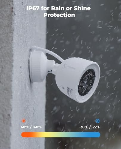 NAPCAT 4K PoE Security Camera System, F1.0 Color Night Vision, 130° Wide Angle, Spotlight, AI Detection, NVR with 2TB HDD, 4Pcs 8MP IP67 PoE IP Outdoor Wired Home Security Cameras (N2814)
