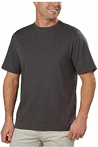 Kirkland Signature Men's Short Sleeve Peruvian Pima Cotton T-Shirt (Medium, Dark Grey)