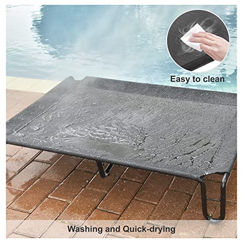 pettycare Outdoor Elevated Dog Bed Cot, Raised Dog Cots Beds, No Screws, Stable Frame & Durable Supportive Teslin Recyclable Mesh, Breathable, Indoor and Outside Pet Beds, Fits up to 85 lbs