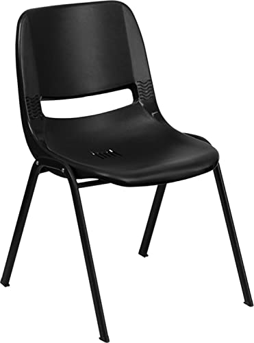 Flash Furniture Billie Student Desk - 24" W x 18" D Adjustable Height, Durable Desk for School or Remote Learning & Hercules Series 440 lb. Capacity Kid's Black Ergonomic Shell Stack Chair