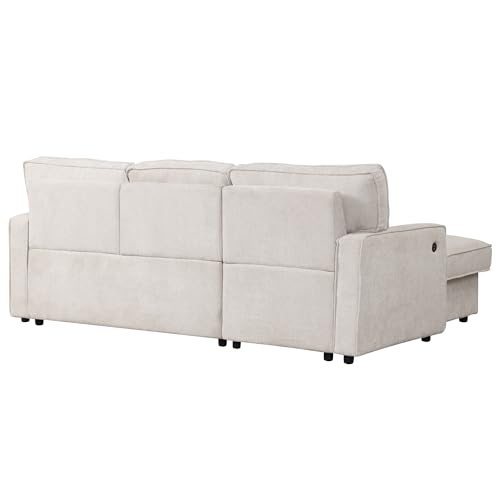 Eafurn 3 Seater Sectional Sofa with Chaise Lounge and Storage,L Shaped Convertible Couch Pull Out Bed,Comfy Velvet Upholstery Corner Sofa & Couches Button Tufted Living Room Furniture Sets
