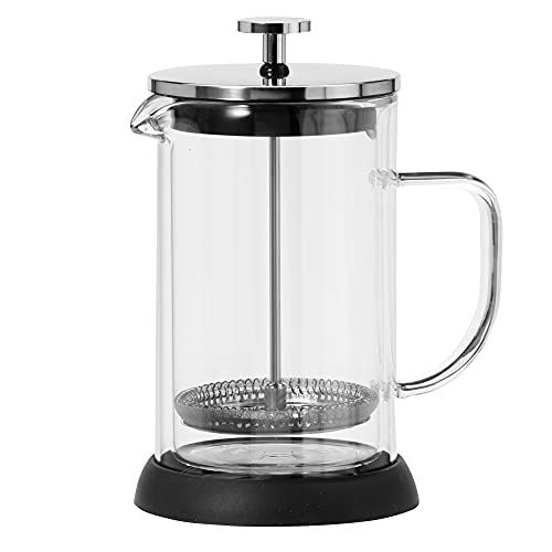 Oggi Glass French Press Coffee Maker (20oz)- Borosilicate Glass, Coffee Press, Stainless Steel Lid, 5 cup Capacity