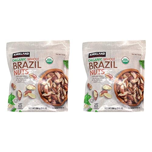 Kirkland Signature Organic Whole Brazil Nuts 1.5 lbs (Pack of 2)