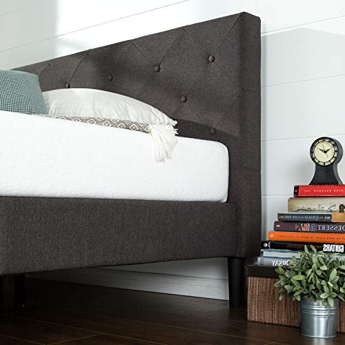 Zinus 12 Inch Cloud Memory Foam Mattress/Pressure Relieving/Plush Feel/Bed-in-a-Box/Oeko-TEX and CertiPUR-US Certified, Full & Shalini Platform, Full, Dark Grey