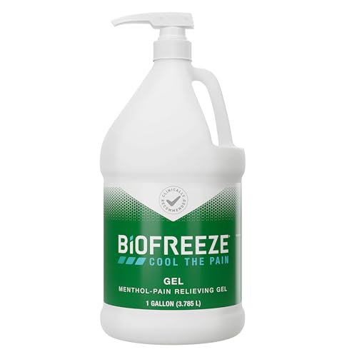 Biofreeze Menthol Pain Relieving Gel 1 Gallon Bottle With Pump Topical Pain Relief For Sore Muscles, Arthritis, Backache, And Joint Pain, Original Green Formula, (Packaging May Vary)