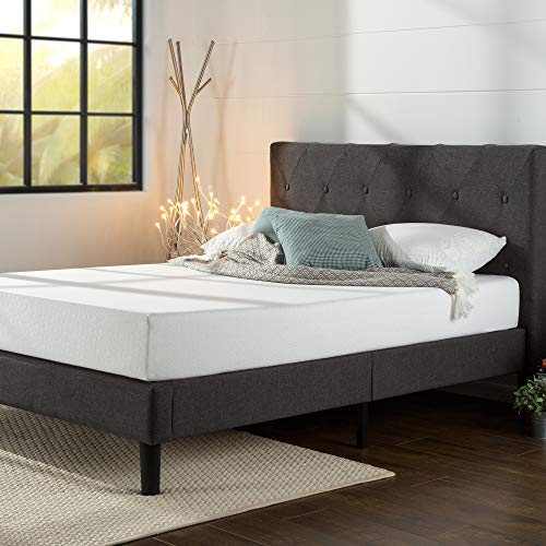 Zinus 12 Inch Cloud Memory Foam Mattress/Pressure Relieving/Plush Feel/Bed-in-a-Box/Oeko-TEX and CertiPUR-US Certified, Full & Shalini Platform, Full, Dark Grey