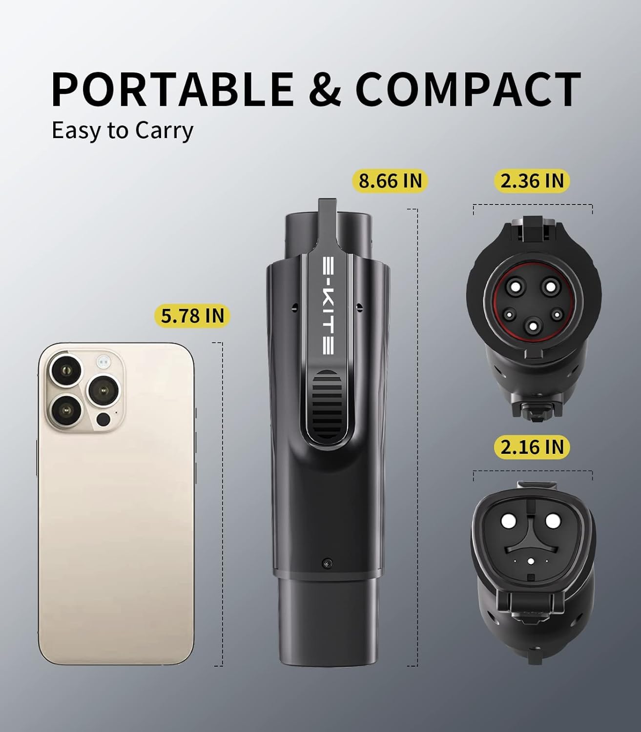 J1772 for Tesla Charger Adapter EVs Charging Adapter, Max 60 Amp & 250V, Waterproof, Security Lock- Suitable for Tesla Charger with Mobile Connector, Wall Connector
